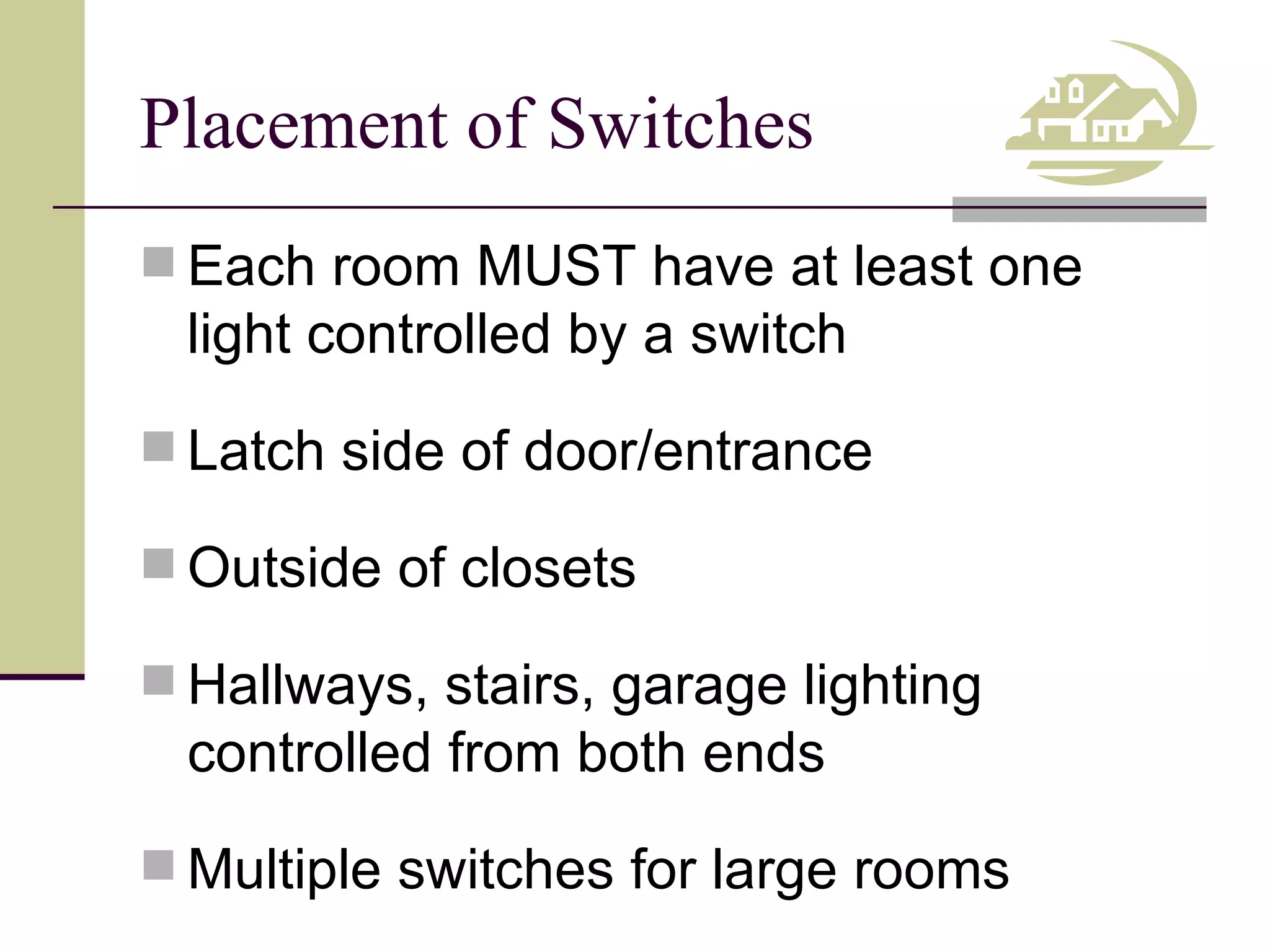 203.06 electrical fixture placement | PPT