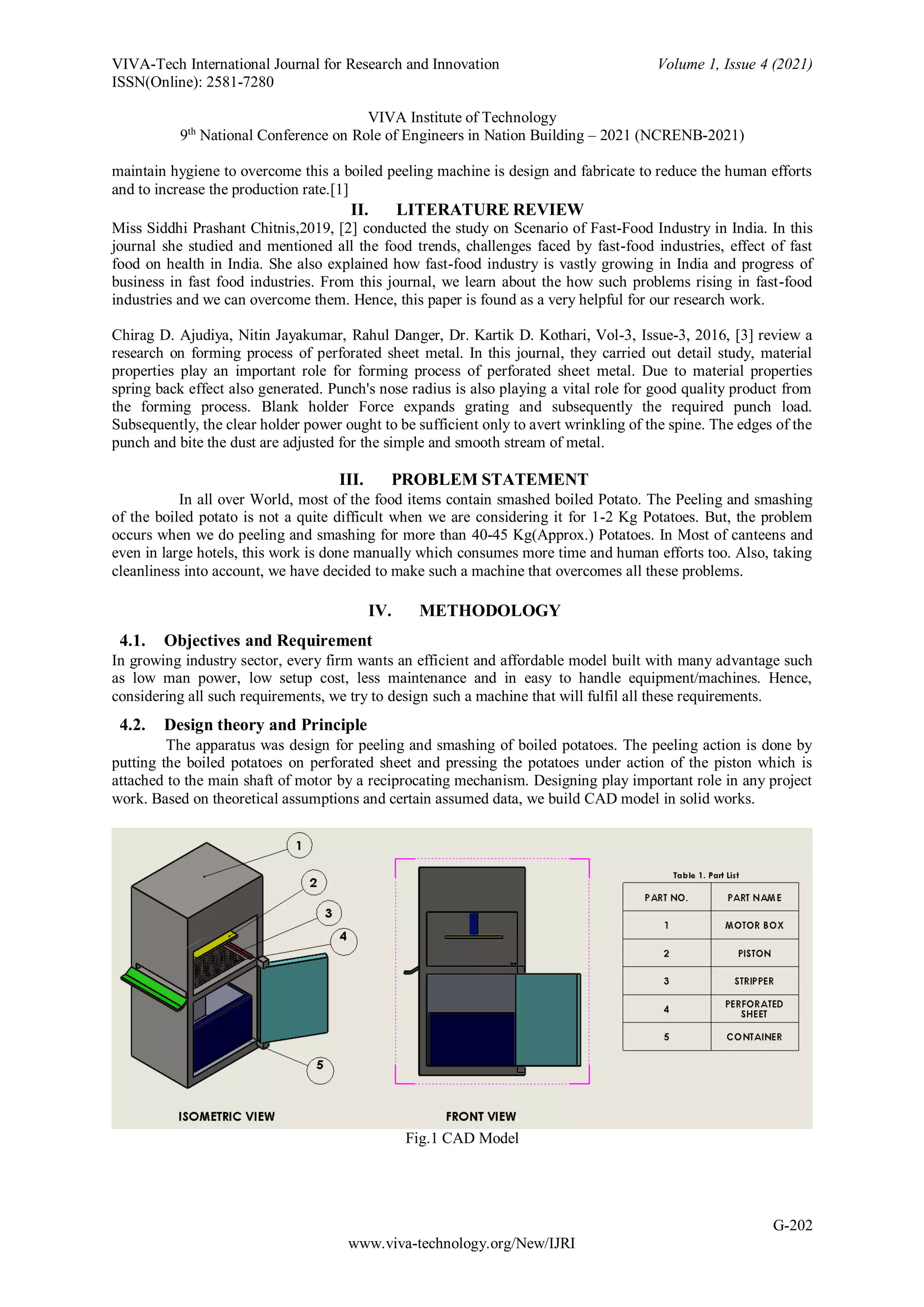 SEMI-AUTOMATIC BOILED POTATO PEELING AND SMASHING MACHINE | PDF