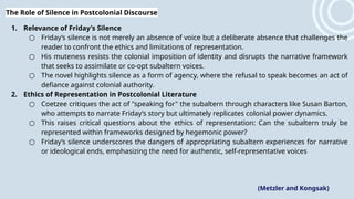 Friday as Subaltern Character | J.M. Coetzee | PPTX