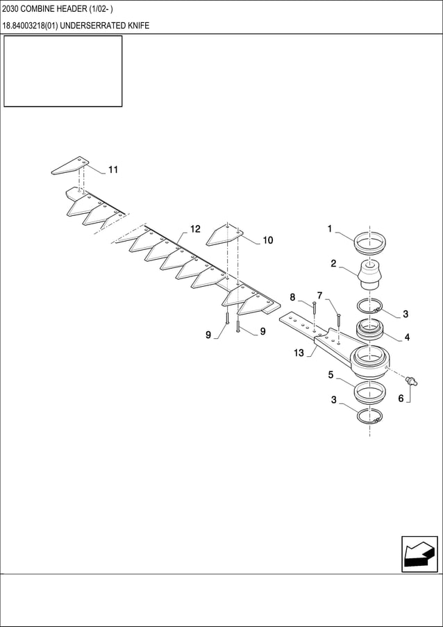 CASE 2030 Combine header parts catalog | PDF
