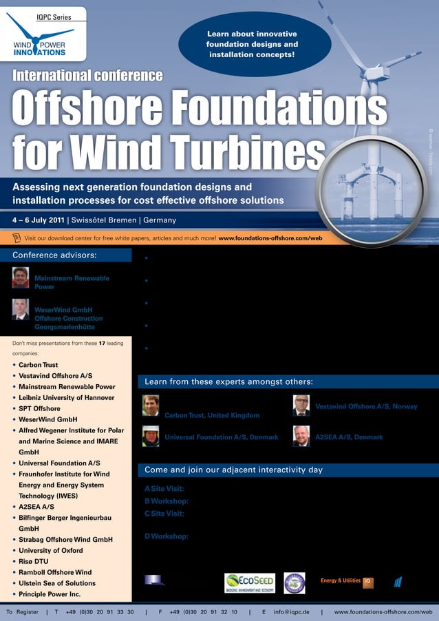 Offshore Foundations for Wind Turbines | PDF