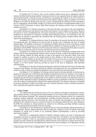 The mathematics teachers' understanding of learning process based on ...