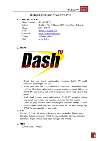 PROPOSAL PT DASH TV | PDF