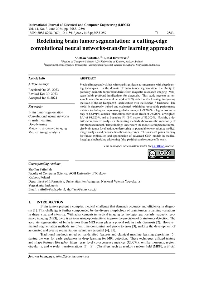 Redefining brain tumor segmentation: a cutting-edge convolutional neural networks-transfer ...