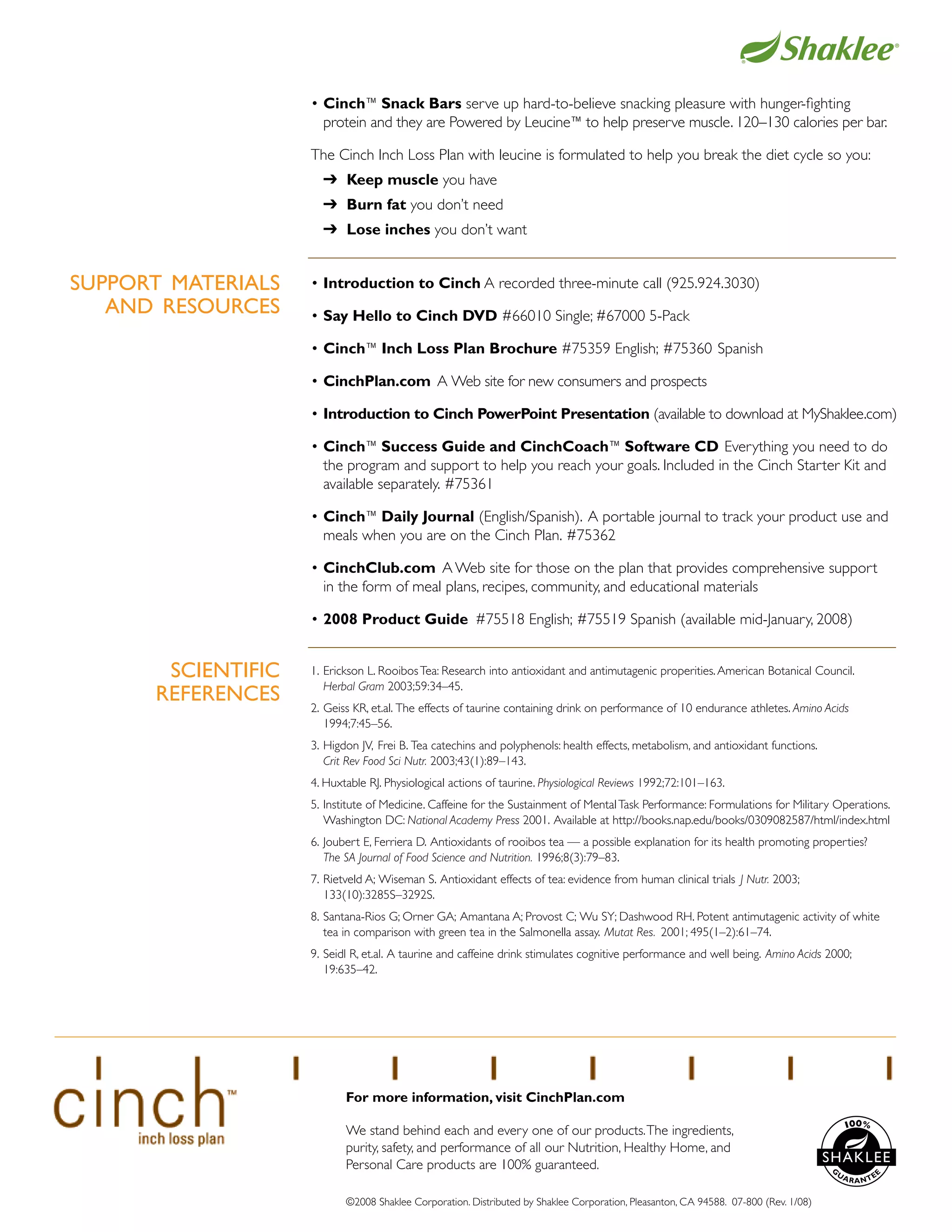 Cinch Plan Talksheet | PDF