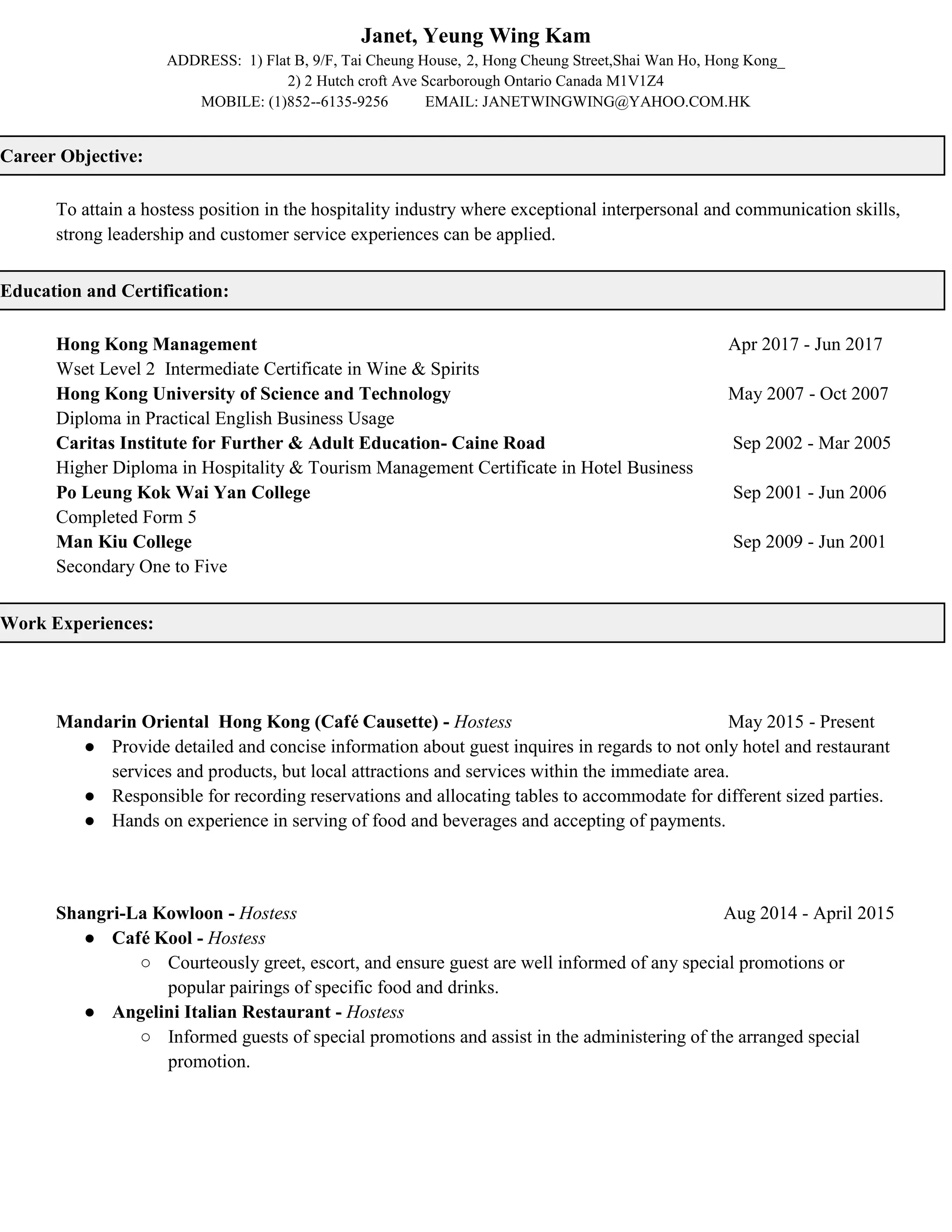 Janet Resume | PDF