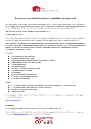 Teamleder administrationen 1 | PDF