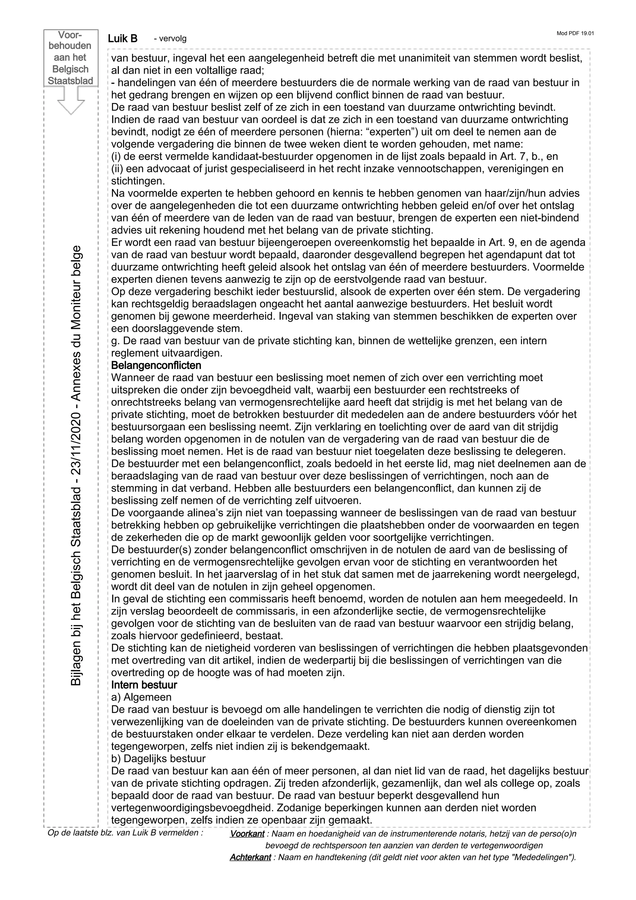 Oprichtingssakte FOUNDATION BELUX | PDF