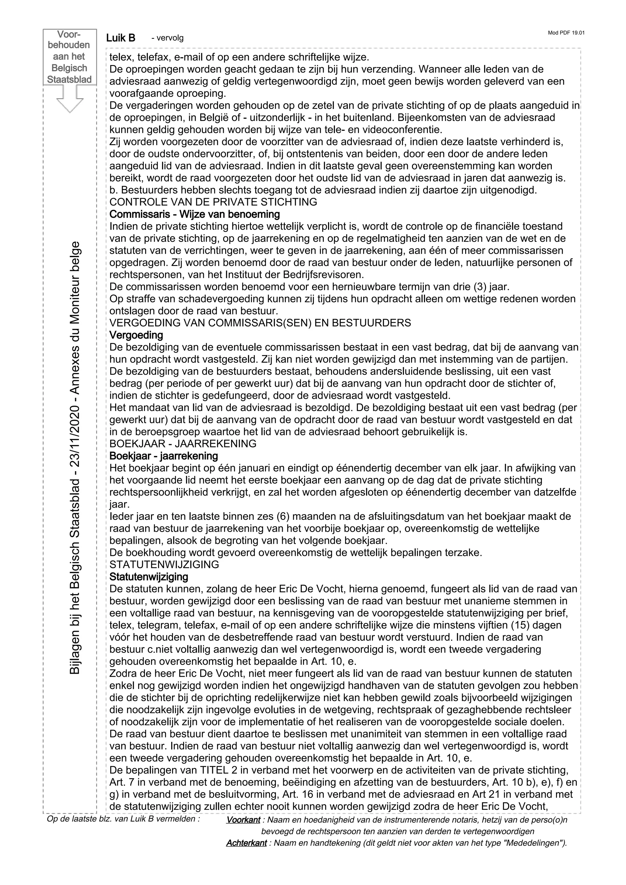 Oprichtingssakte FOUNDATION BELUX | PDF