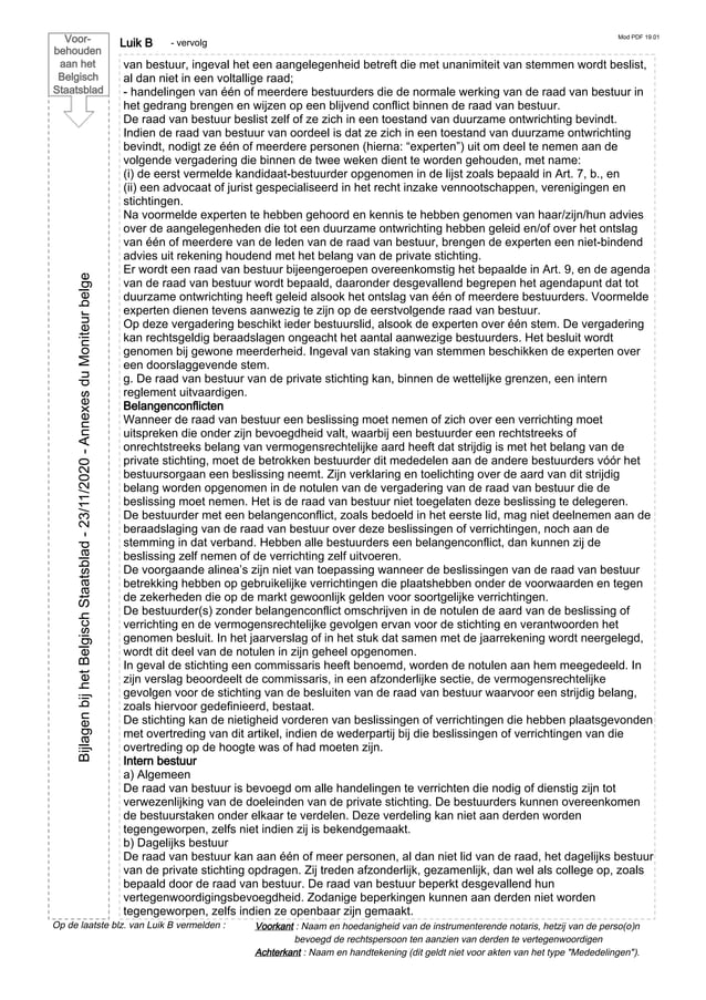 Oprichtingssakte FOUNDATION BELUX | PDF