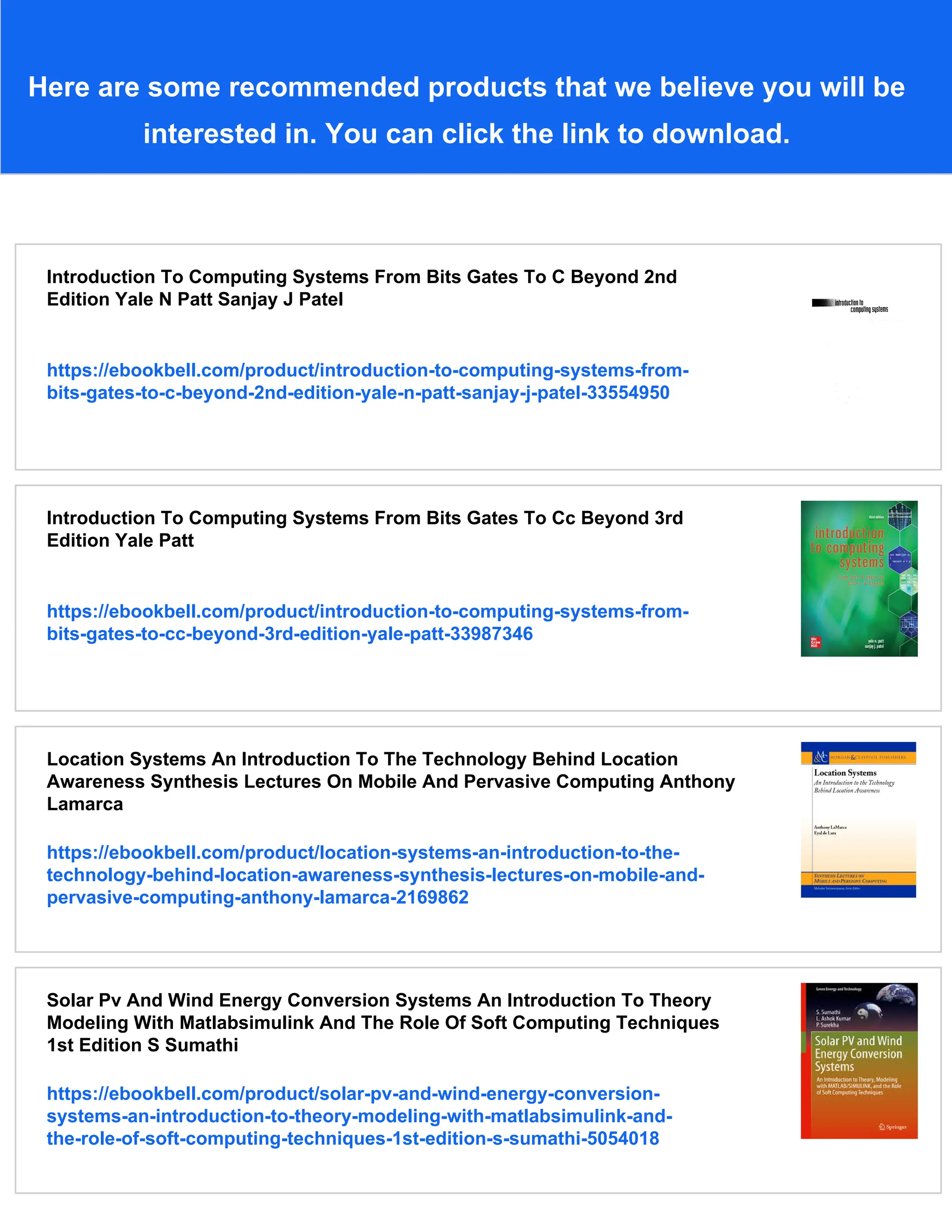 Introduction To Computing Systems From Bits And Gates To C And Beyond ...