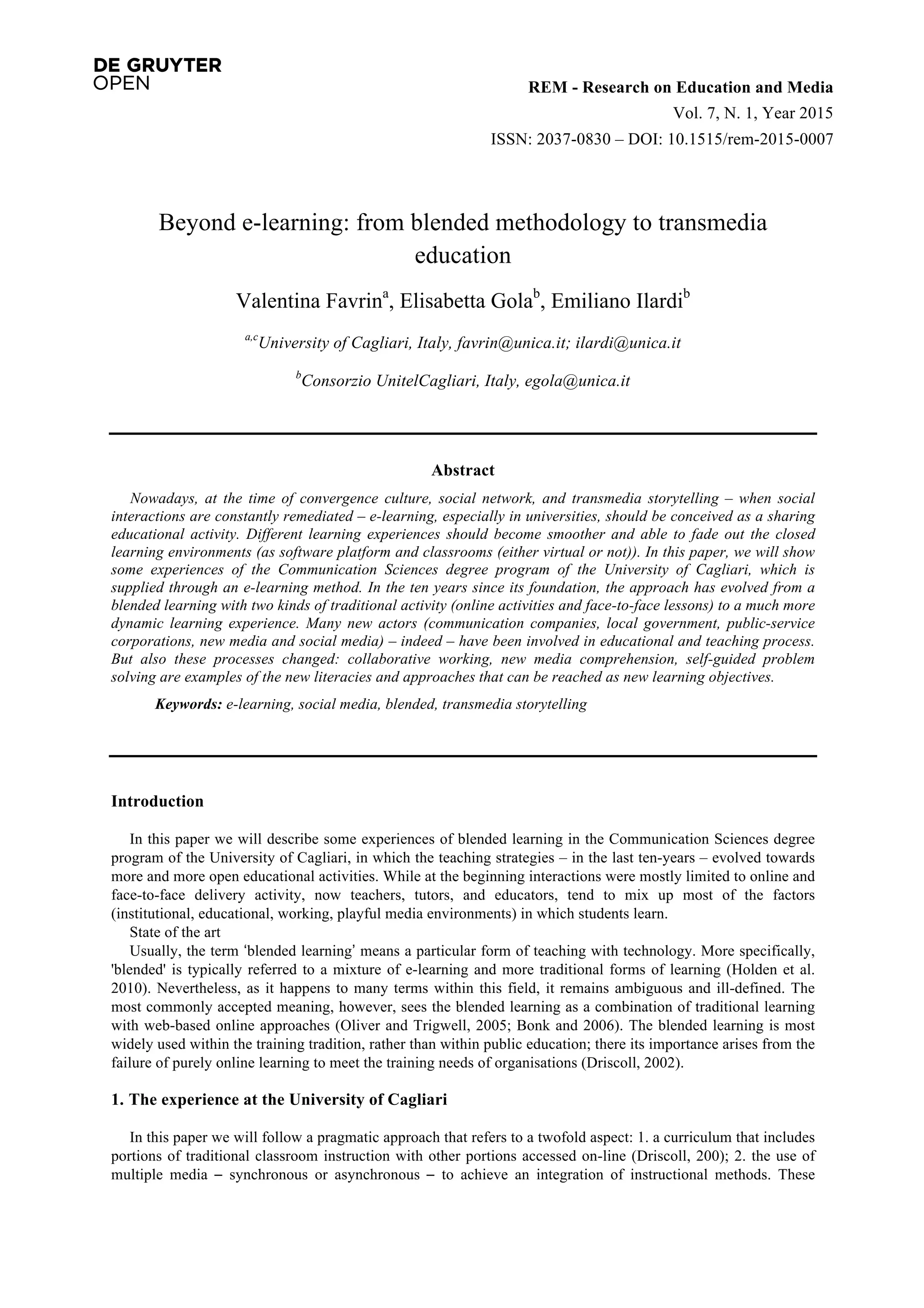 Beyond e-learning: from blended methodology to transmedia education | PDF | Education industry ...