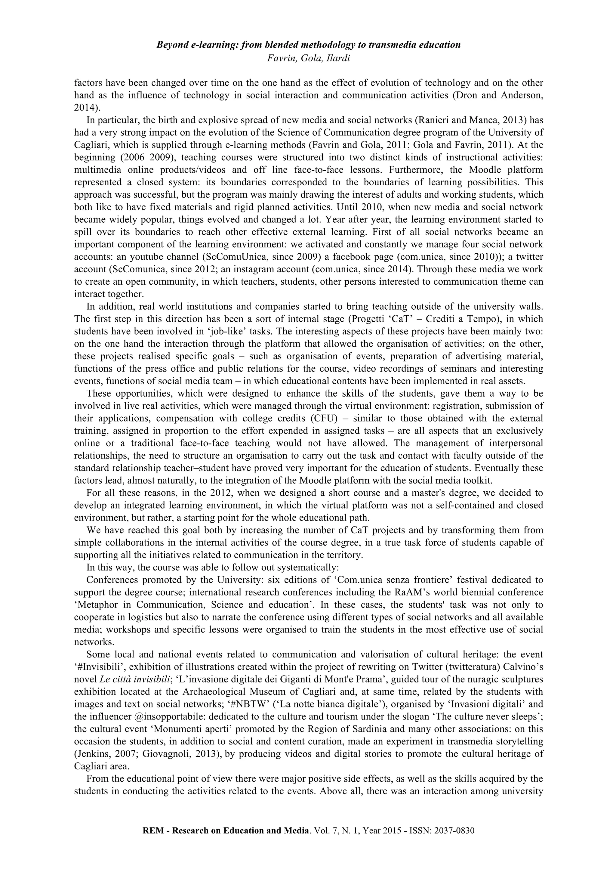 Beyond e-learning: from blended methodology to transmedia education | PDF | Education industry ...