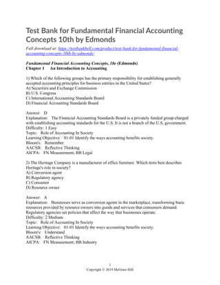 Test Bank for Fundamental Financial Accounting Concepts 10th by Edmonds ...