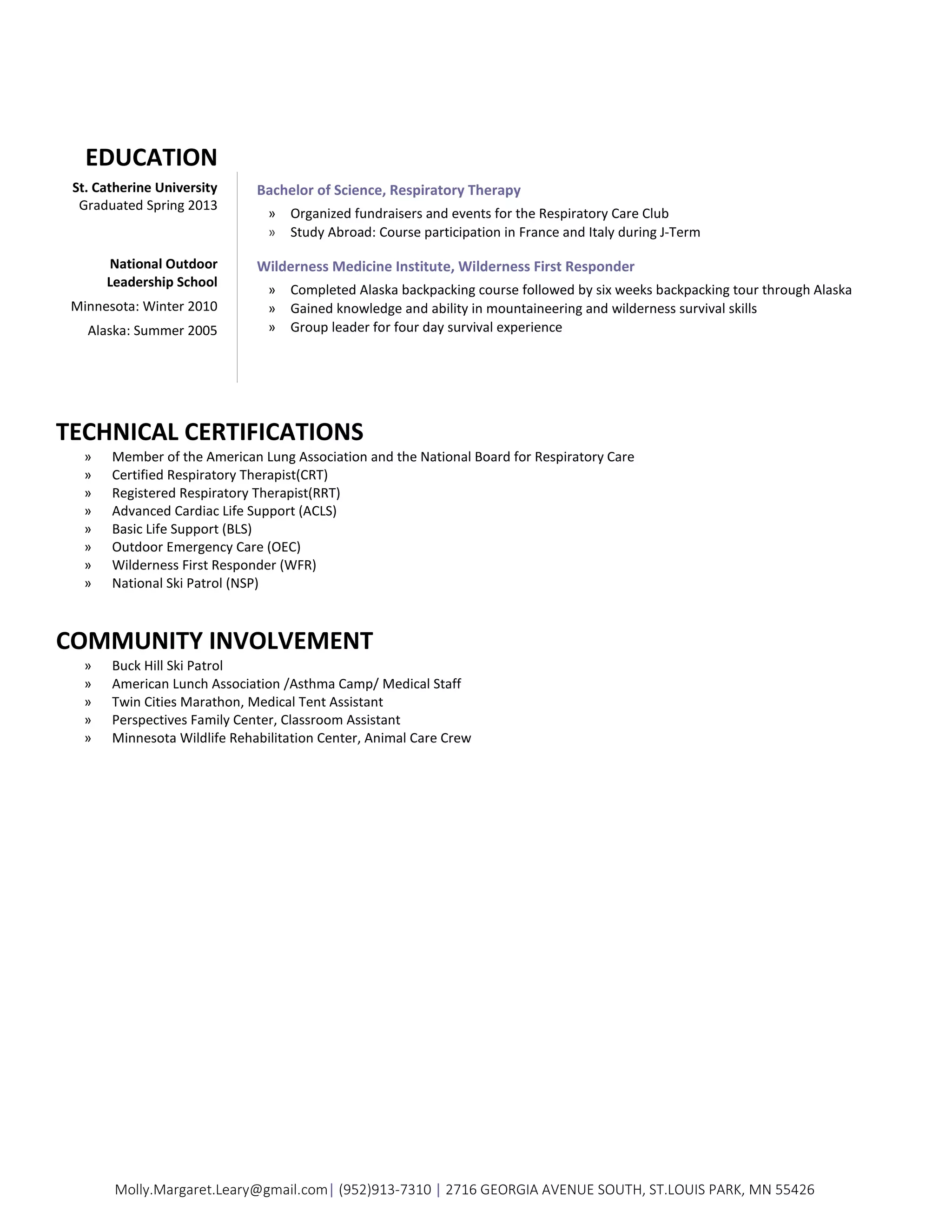 Molly Leary Resume | PDF