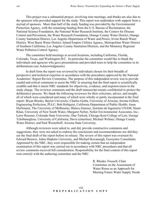 Water Reuse Potential For Expanding The Nations Water Supply Through ...