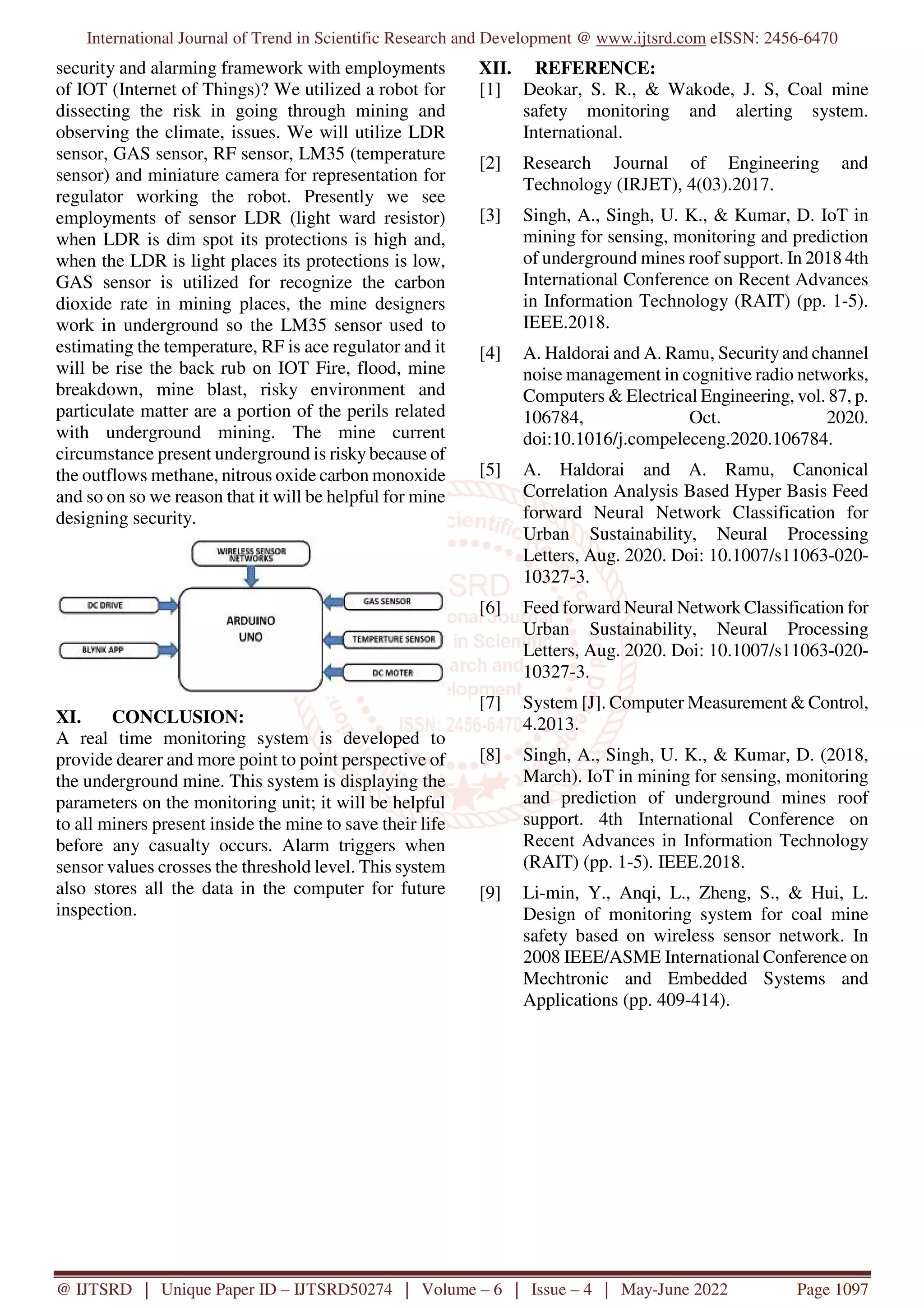 Coal Mine Safety Monitoring and Alerting System using IOT Based | PDF
