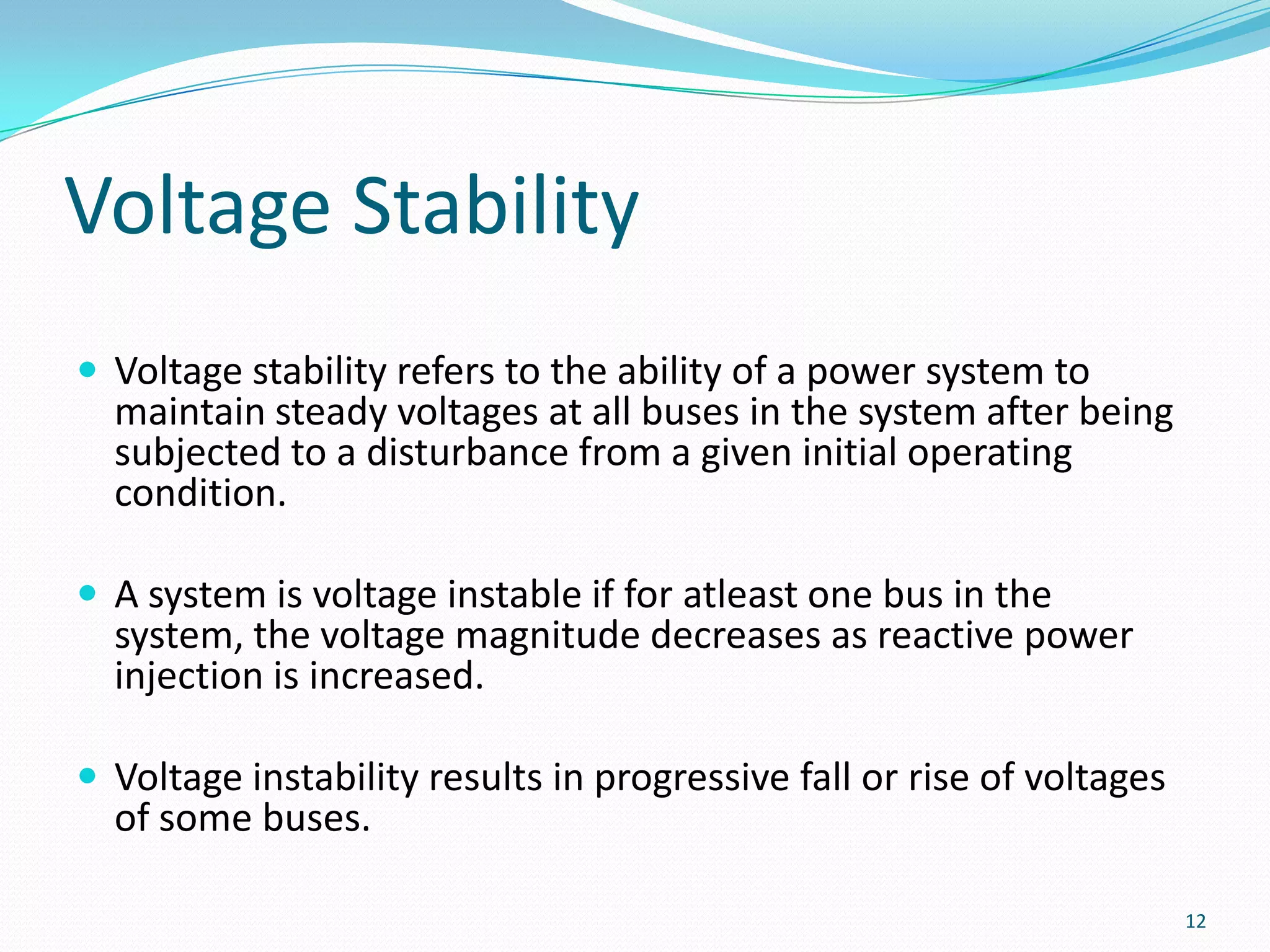 Definition & Classification Of Power System Stability | PPTX