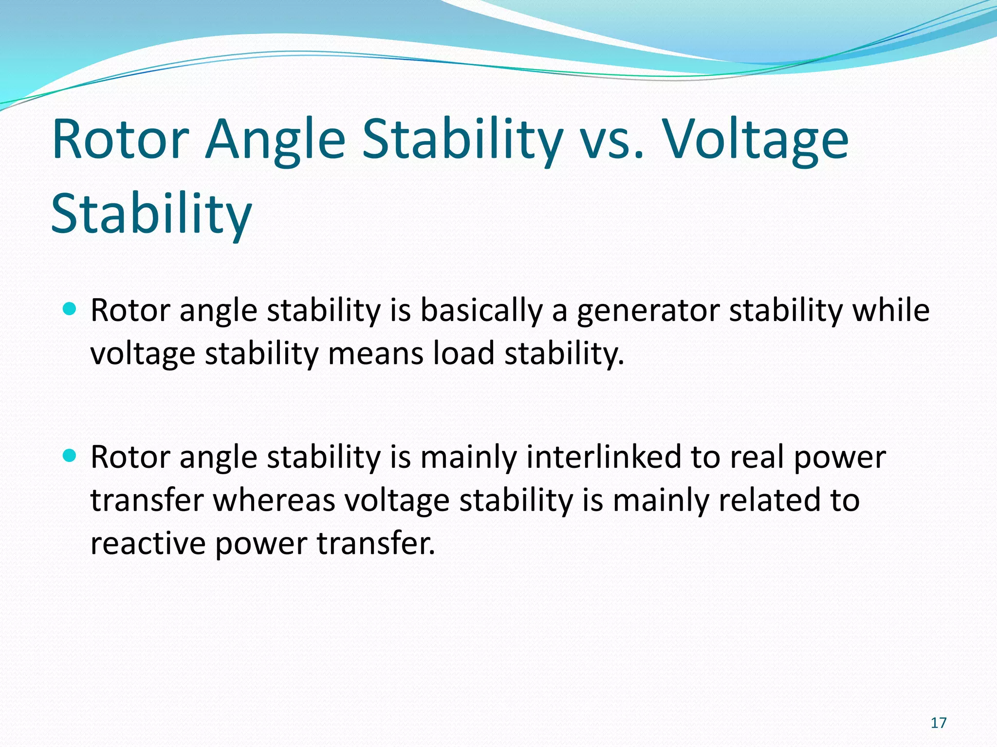 Definition & Classification Of Power System Stability | PPTX