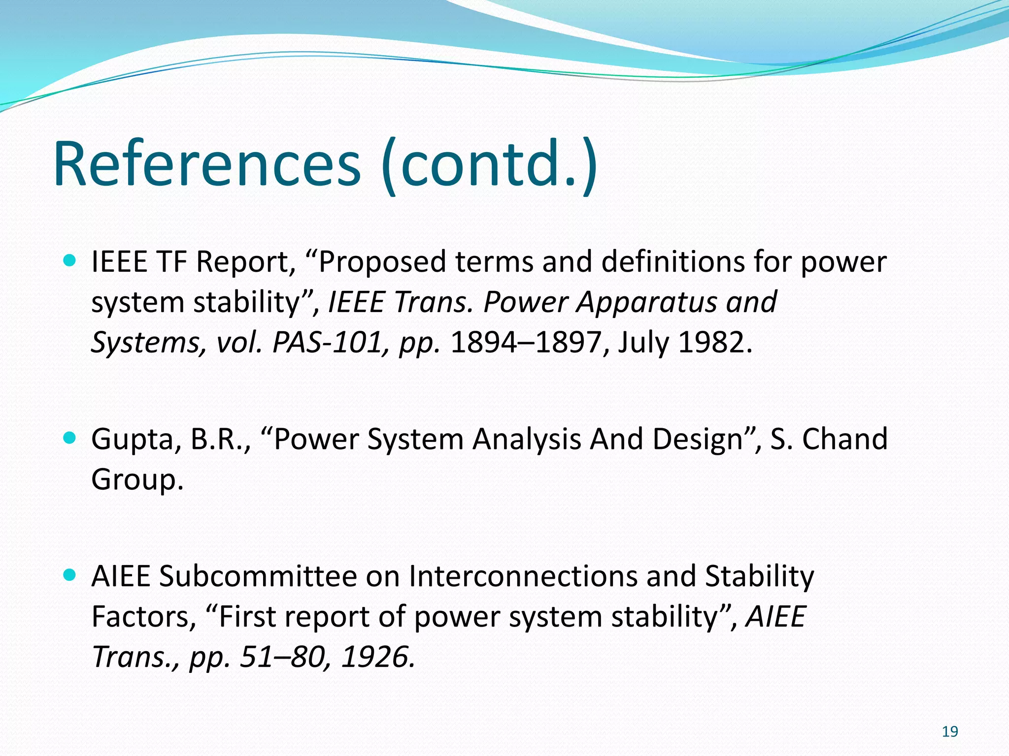 Definition & Classification Of Power System Stability | PPTX