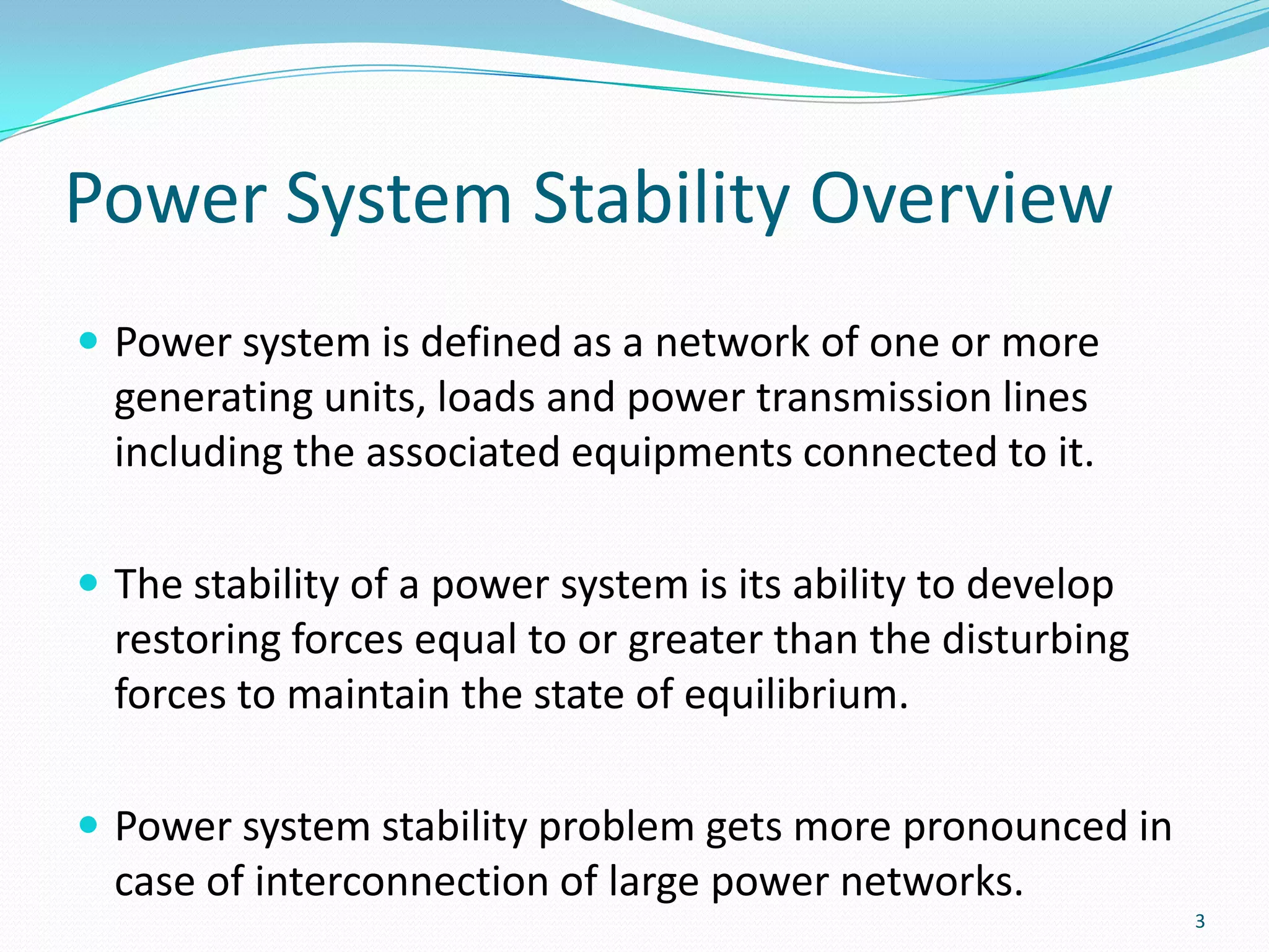 Definition & Classification Of Power System Stability | PPTX