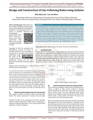 Design and Construction of Line Following Robot using Arduino | PDF | Computer Peripherals ...
