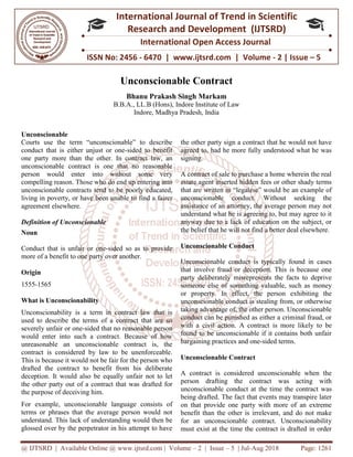 Unconscionable Contract | PDF