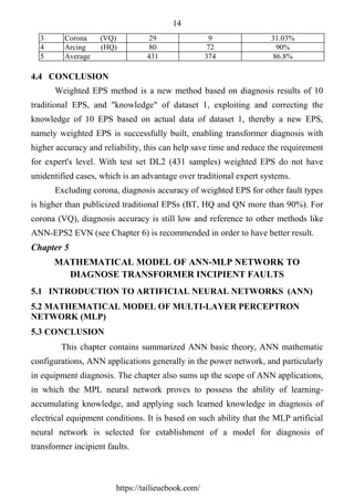 Luận văn Application of artificial intelligence in diagnosis of power transformer incipient ...