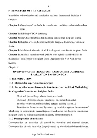 Luận văn Application of artificial intelligence in diagnosis of power transformer incipient ...