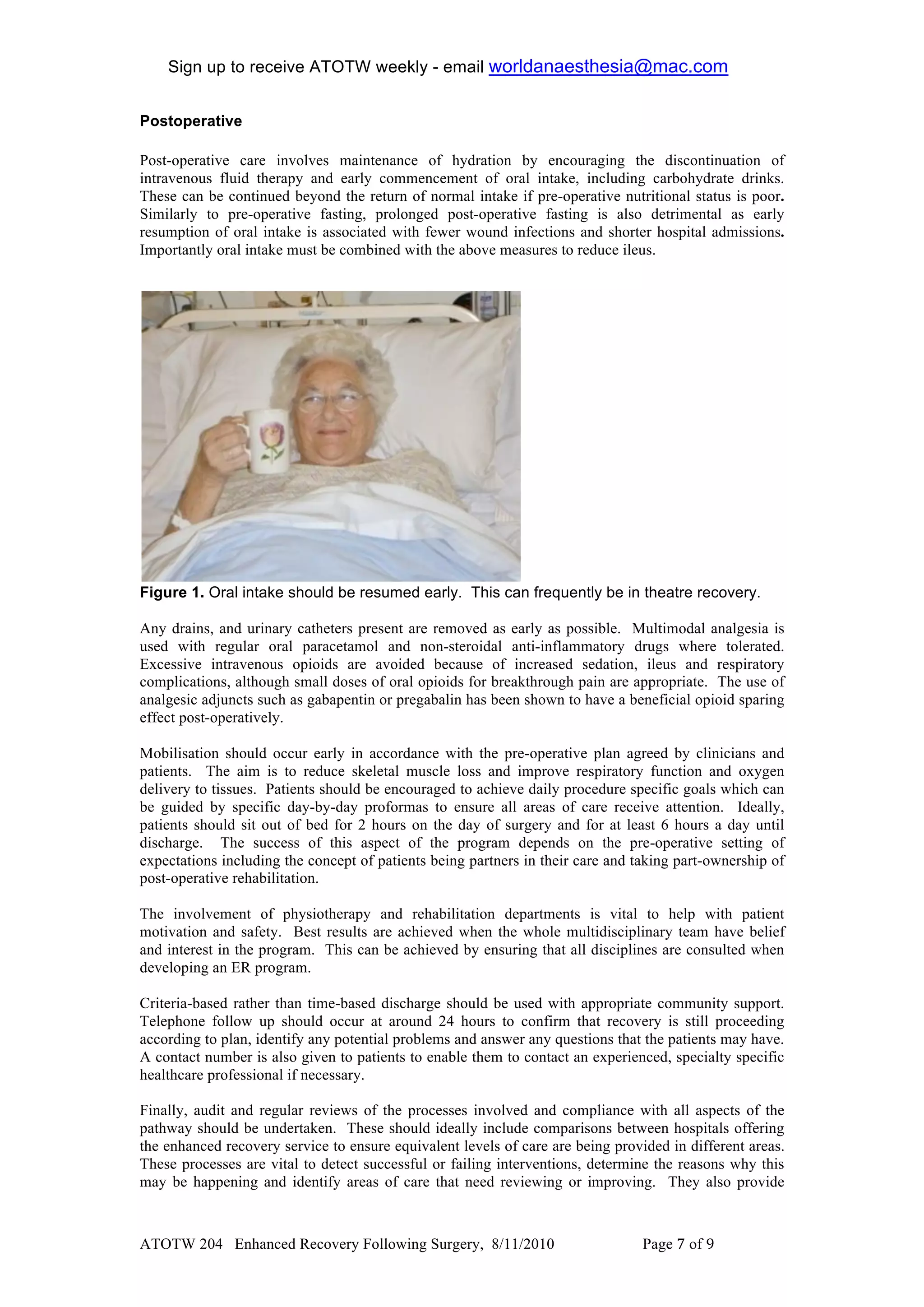 ENHANCED RECOVERY AFTER SURGERY (ERAS) | PDF