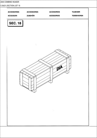 CASE 2040 Combine header parts catalog | PDF