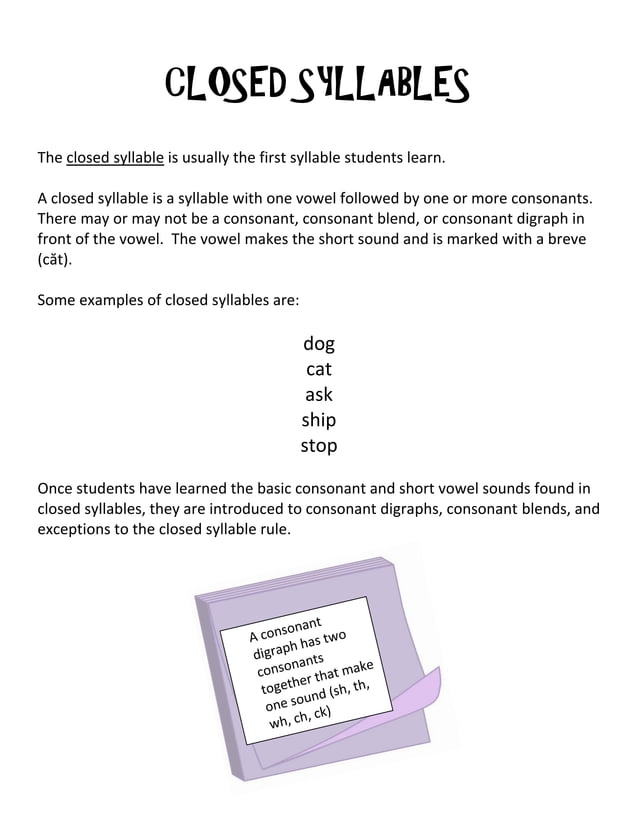 Types of Syllables | PDF | Education