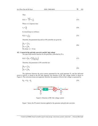 Control of PMSG based variable speed wind energy conversion system ...
