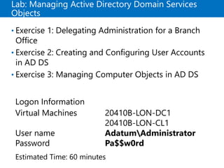 Windows Server 2012 Managing Active Directory Domain | PPTX