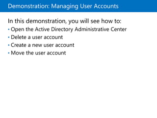 Windows Server 2012 Managing Active Directory Domain | PPTX