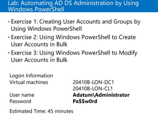 Automating AD Domain Services Administration | PPTX | Operating Systems | Computer Software and ...