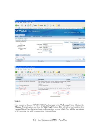 R12 User Management (UMX) - Proxy User - New Functionality | DOC