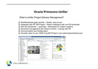 204310 use of unifier with primavera | PDF