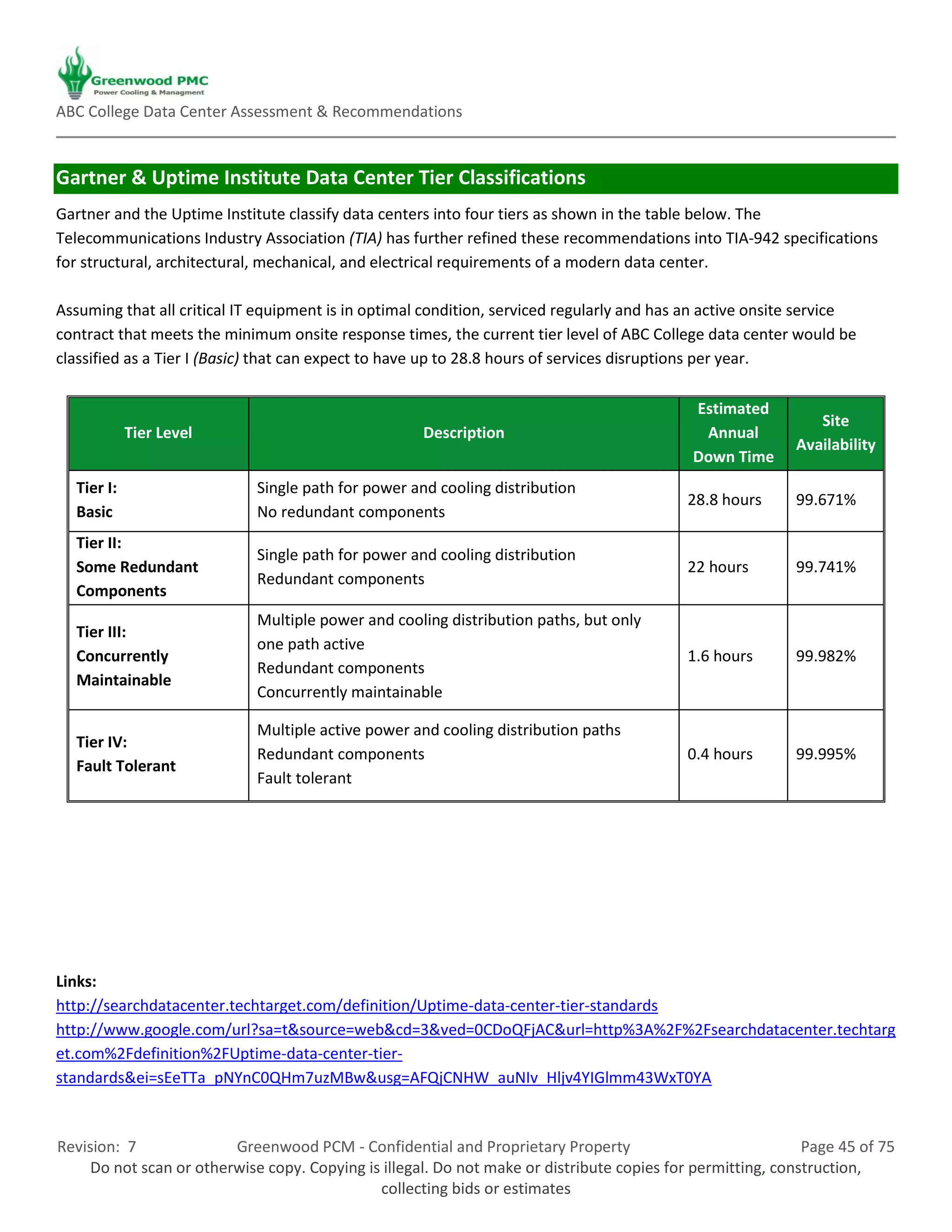 SAMPLE ABC College Data Center Assessment & Recommendations | PDF