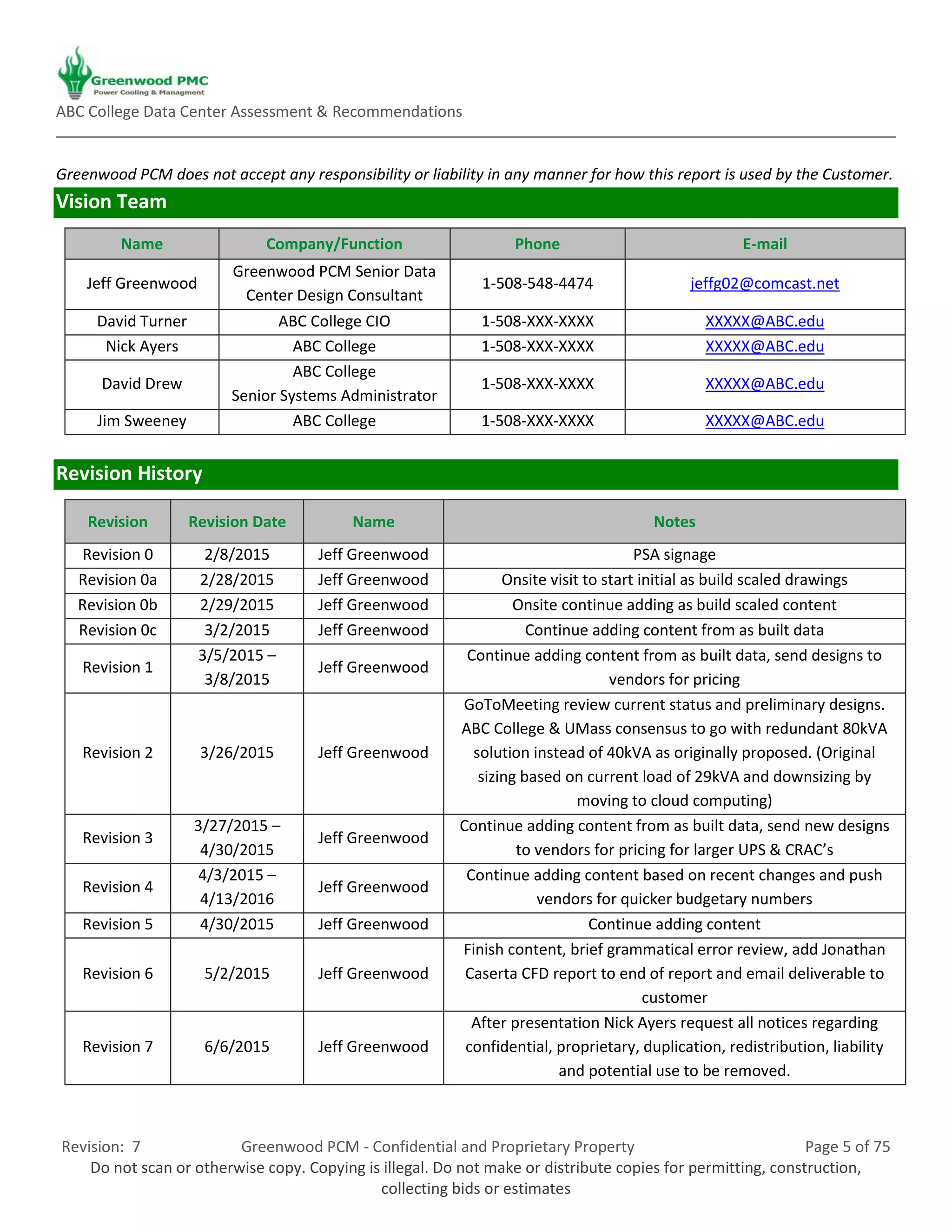 SAMPLE ABC College Data Center Assessment & Recommendations | PDF
