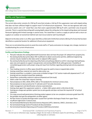 SAMPLE ABC College Data Center Assessment & Recommendations | PDF