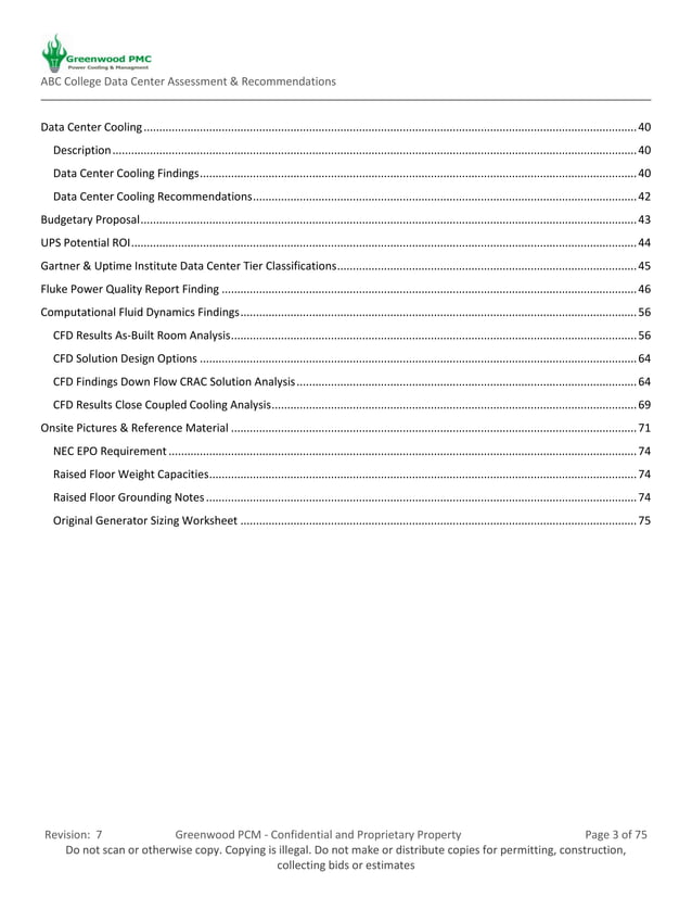 SAMPLE ABC College Data Center Assessment & Recommendations | PDF
