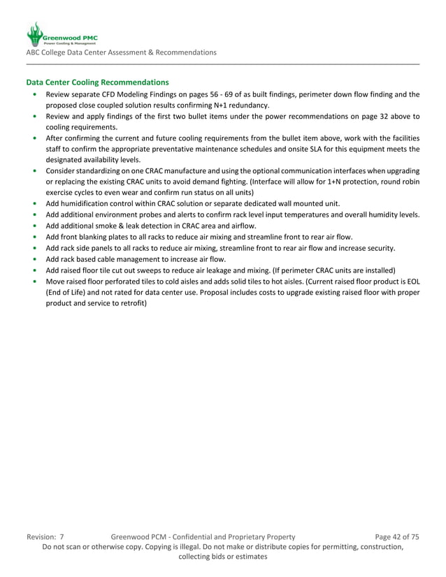 SAMPLE ABC College Data Center Assessment & Recommendations | PDF