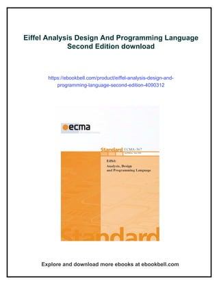 Eiffel Analysis Design And Programming Language Second Edition | PDF