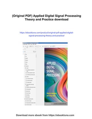 (Original PDF) Applied Digital Signal Processing Theory and Practice | PDF
