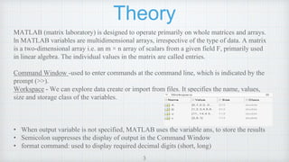 Matrix operations in MATLAB | PPT