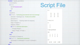 Gauss Elimination (With Partial Pivot) | PPTX