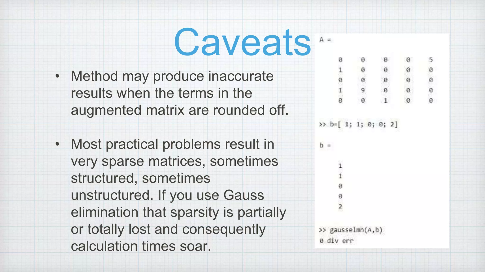Gauss Elimination (without pivot).pptx | Programming Languages | Computing