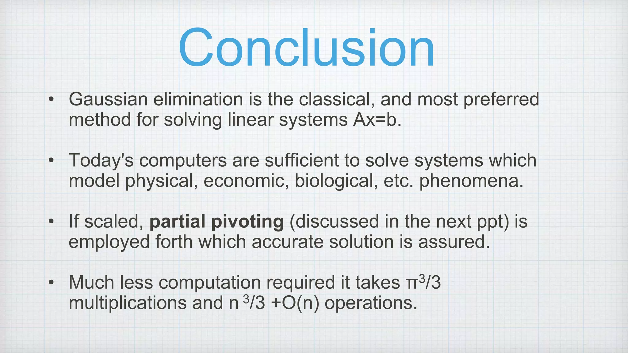Gauss Elimination (without pivot).pptx | Programming Languages | Computing