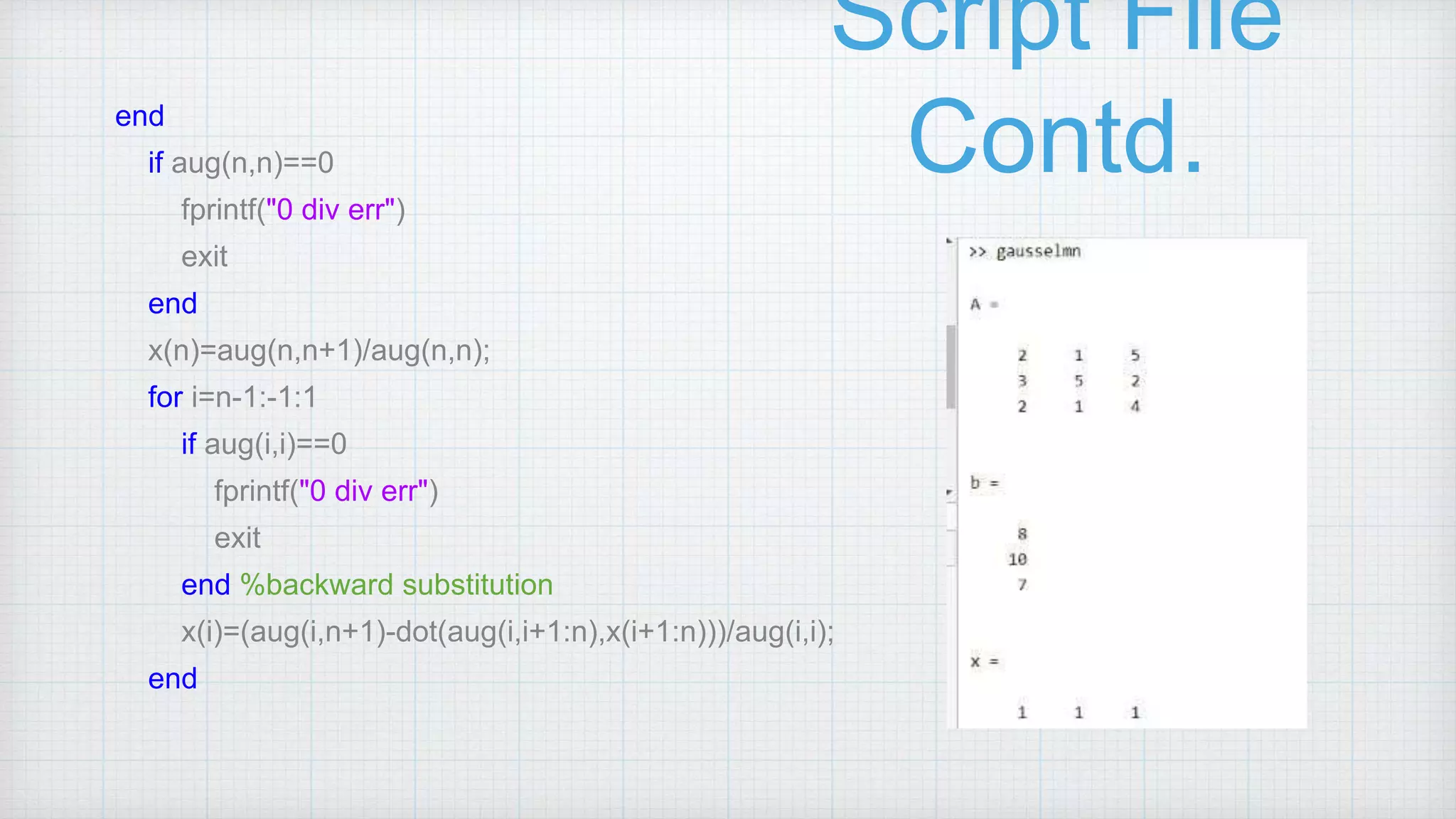 Gauss Elimination (without pivot).pptx | Programming Languages | Computing